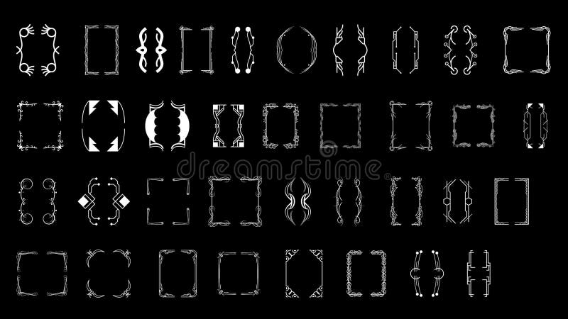 Set Black Simple Line Collection Different Doodle Brackets, Parentheses ...