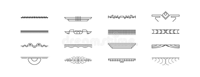 Set Black Simple Line Frame Collection Doodle Square Floral Frame ...