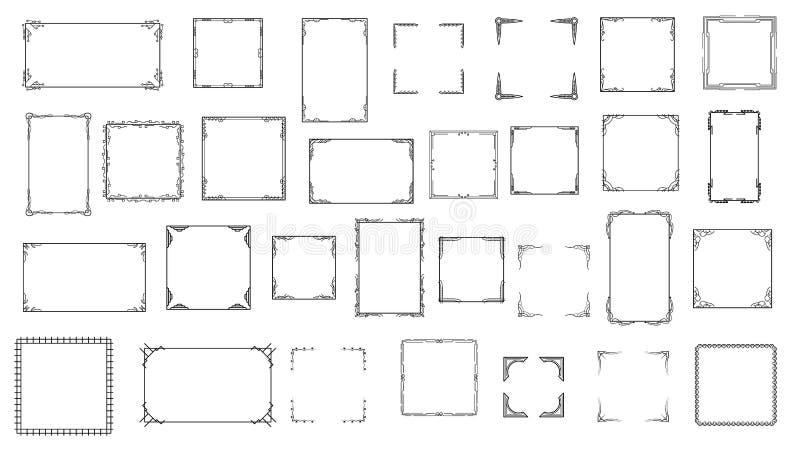 Simple Doodle, Sketch Square Vector Frames. Stock Vector - Illustration of retro, blank: 82712134