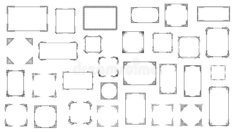 Simple Doodle, Sketch Square Vector Frames. Stock Vector - Illustration of retro, blank: 82712134