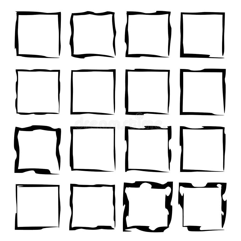 Set of Black Empy Grunge Frames. Vector Illustration. Stock Vector - Illustration of abstract ...