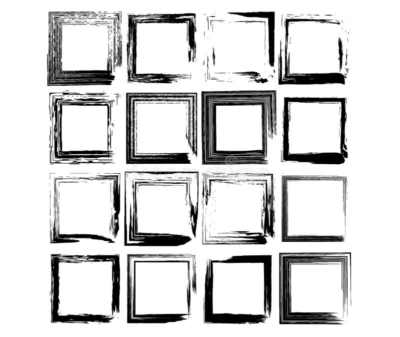 Set of Black Rectangle Empy Grunge Frames. Vector Illustration. Stock ... Set of Black Rectangle Empy Grunge Frames. Vector Illustration. Stock ...