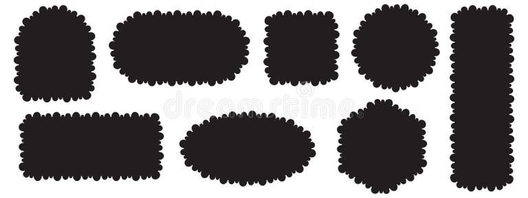 Set of Black Square, Oval, Circle, Arch, Hexagon and Rectangular Shapes ...