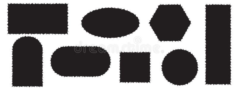 Set of Black Square, Oval, Circle, Arch, Hexagon and Rectangular Shapes ...