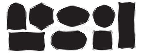 Set of Black Square, Oval, Circle, Arch, Hexagon and Rectangular Shapes ...