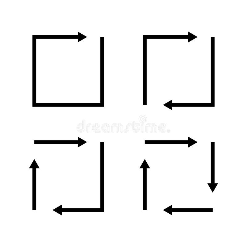 Set of Black Square Vector Arrows. Vector Icons Stock Vector ...