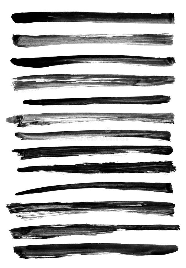 The Black Strip of Paint on a White Background .Paint Streak.Grunge ...