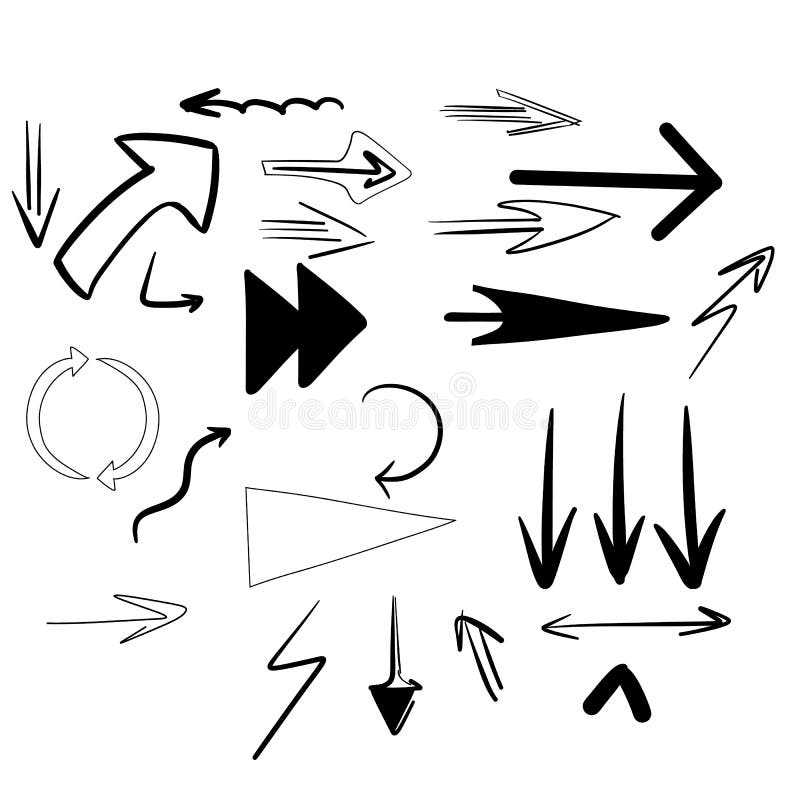 Arrow hand draw set stock illustration. Illustration of sketch - 260542294