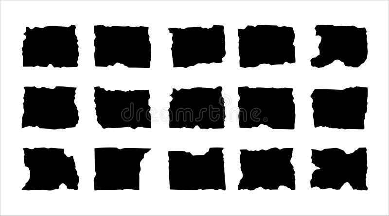Set of Black Torn Paper. Vector Illustration. Stock Vector ...
