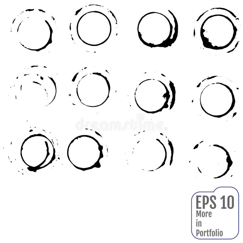 Set of Black Traces Cup. Vector Stock Vector - Illustration of grunge ...