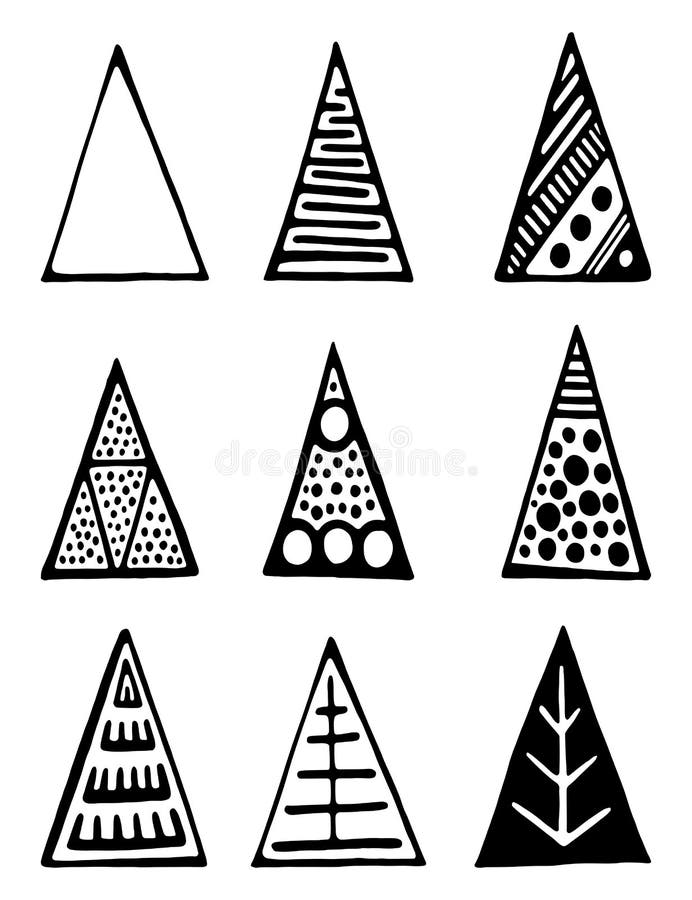 Set of Decorative Triangles. Stock Vector - Illustration of shape ...