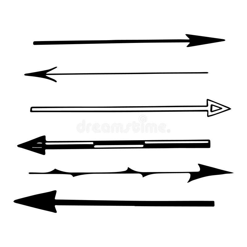 Set of Black Universal Arrows. Vector Horizontal Arrows Stock Vector ...