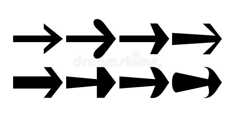 Set of Black Vector Arrow. Arrow Vector Illustration. Arrows Vector ...