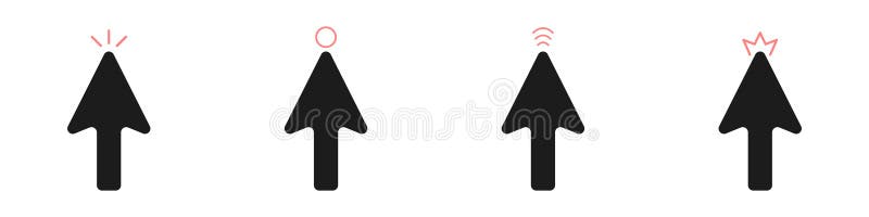 Set of Black Vector Arrows. Cursors Push Signal Vector. Computer Mice ...