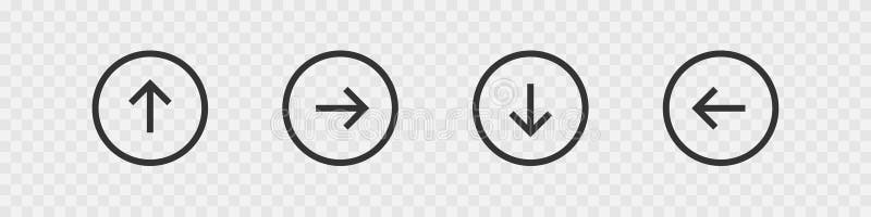 Set of Black Vector Arrows in Round on Transparent Background. Vector ...