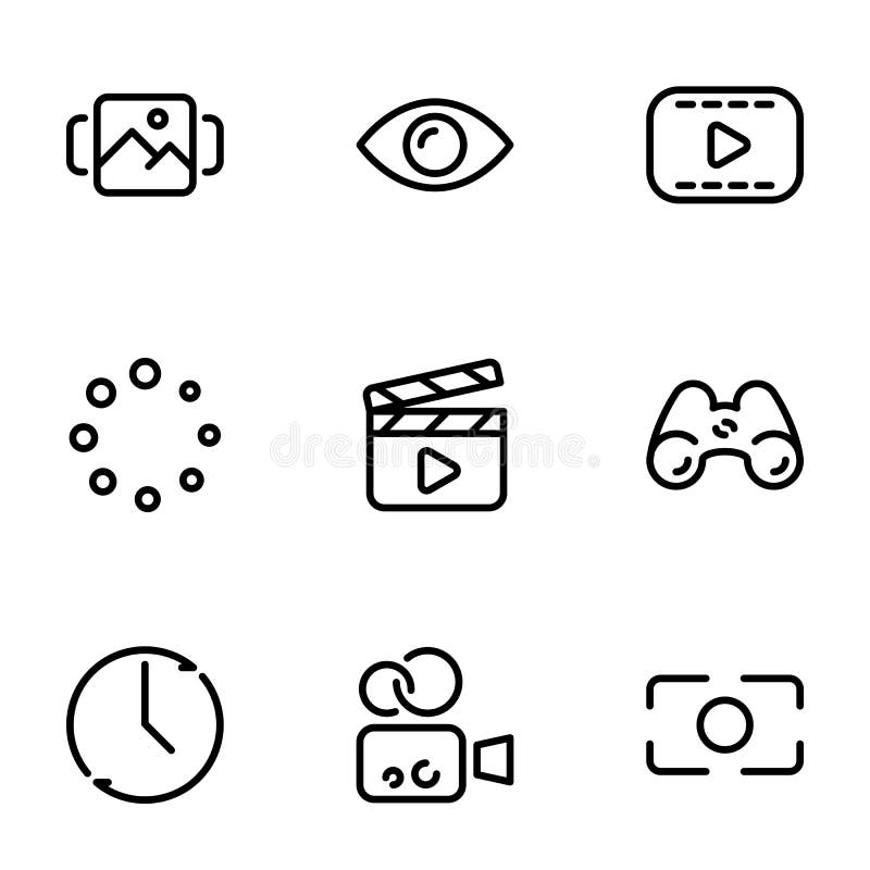 Set of Black Vector Icon, Isolated on White Background, on Theme ...