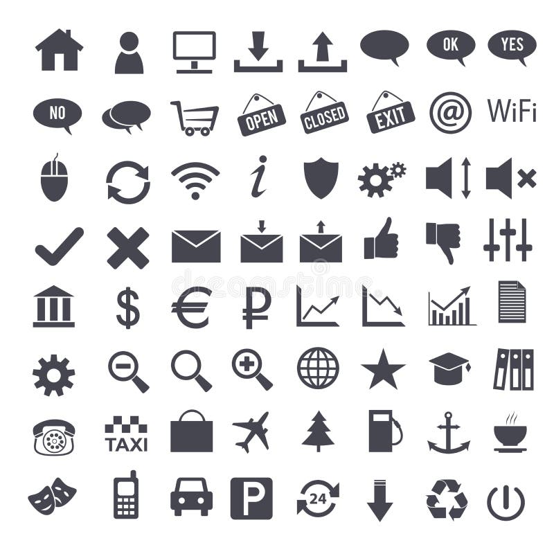 Set of Black Vector Icons. the Theme Variety Stock Vector ...