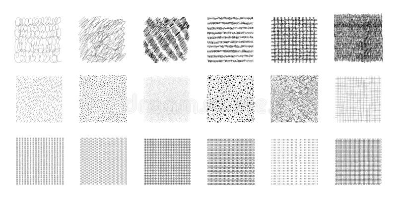 Set of Black Vector Illustrations of Abstract Hand Drawn Square ...