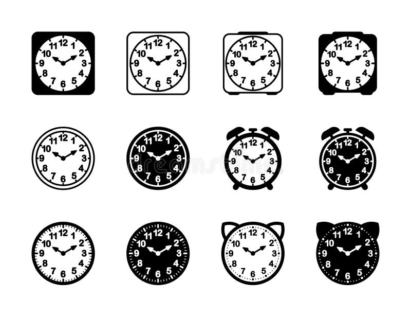 Basic Clock Face Stock Illustrations – 183 Basic Clock Face Stock ...