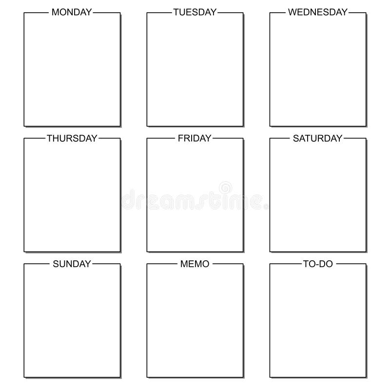 Set of Black and White Doodle Frames for Sticky Note. Vector ...