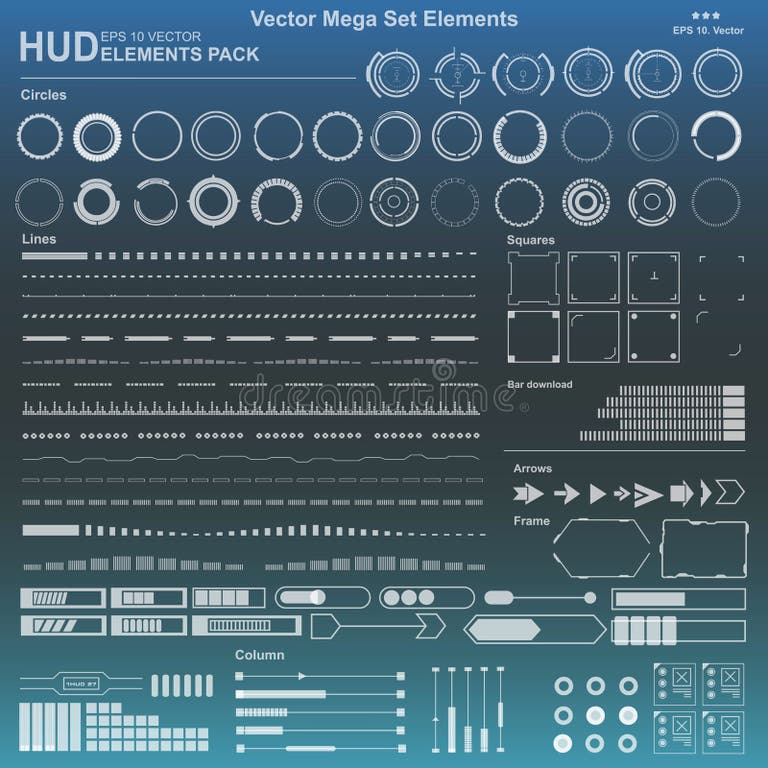 Hud Interface Elements Lines Stock Illustrations – 704 Hud Interface Elements Lines Stock ...