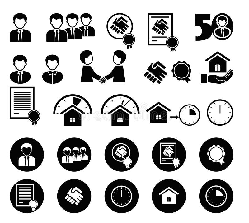 Set of Black and White Icons for Info-graphic Stock Vector ...