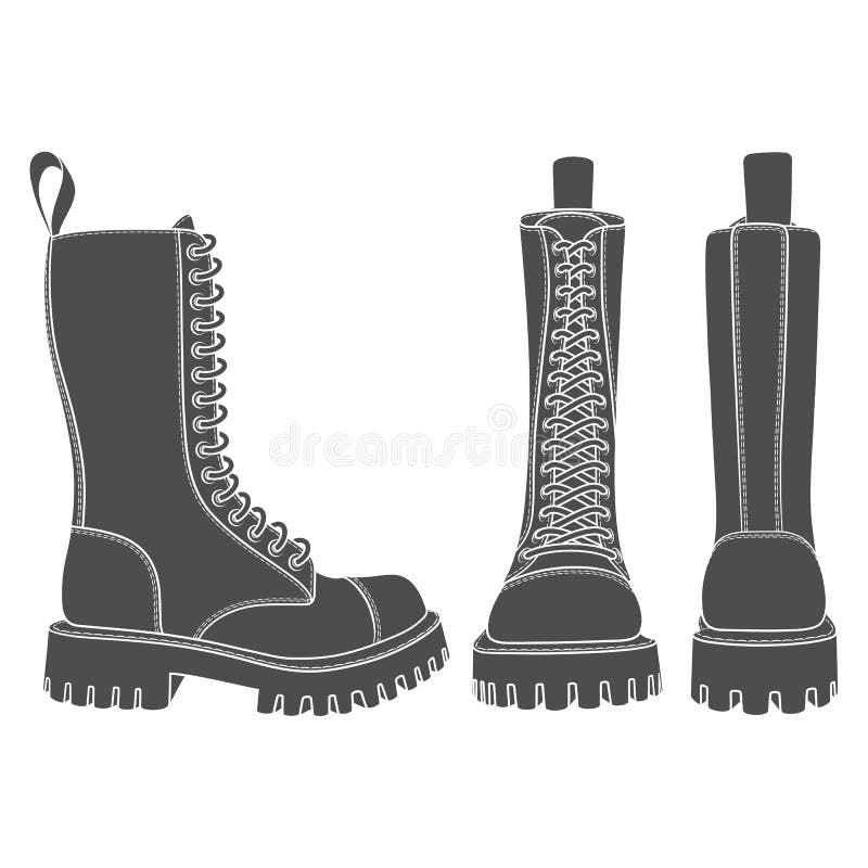 Combat Boot Outline Clip Art