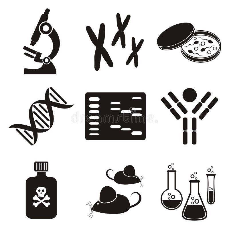 Biology science icons stock vector. Illustration of cells - 30097752