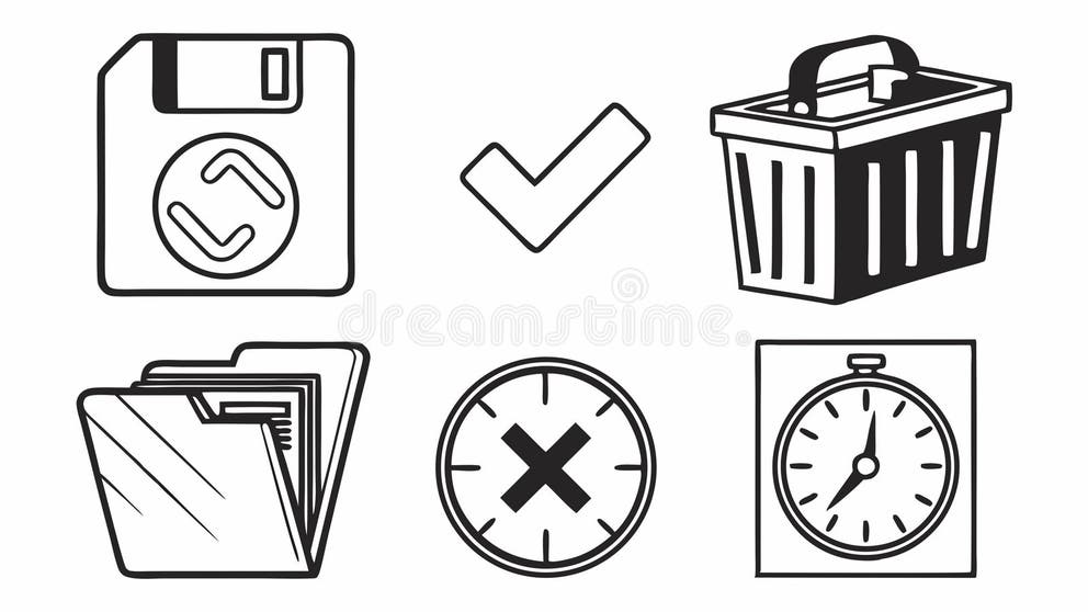 Simple Clock Interface Icons Stock Illustrations – 7,678 Simple Clock ...