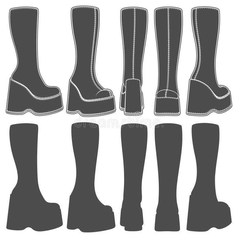 Platform Boots Vector Eps Hand Drawn, Vector, Eps, Logo, Icon ...