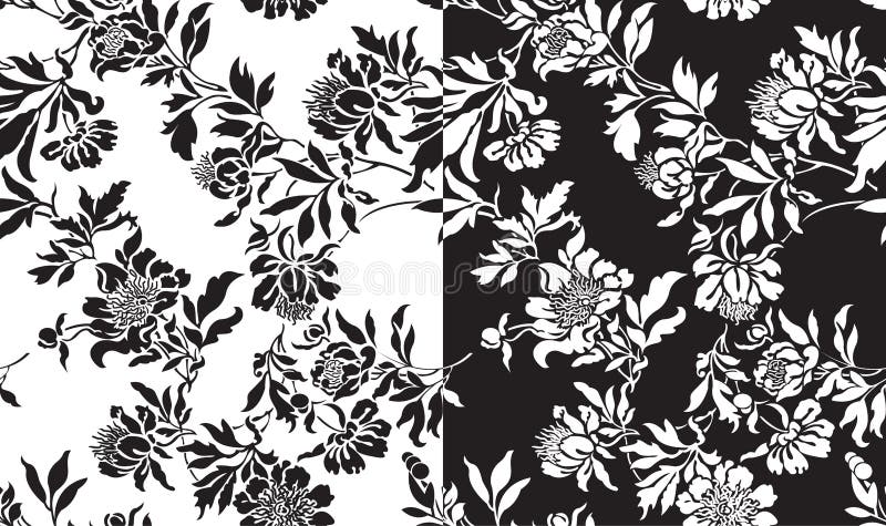 A Set of Black and White Seamless Patterns Stock Vector - Illustration ...