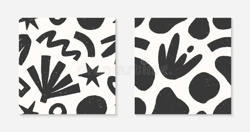 Set of Black and White Seamless Patterns Stock Vector - Illustration of ...
