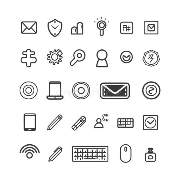 Collection of Linear Style Web Icons Set of Simple Minimalistic UI ...