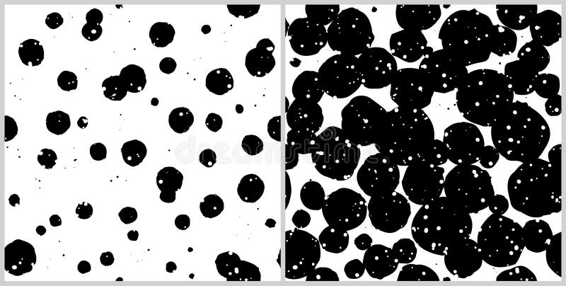 Set of Black and White Spot Seamless Pattern Stock Vector ...