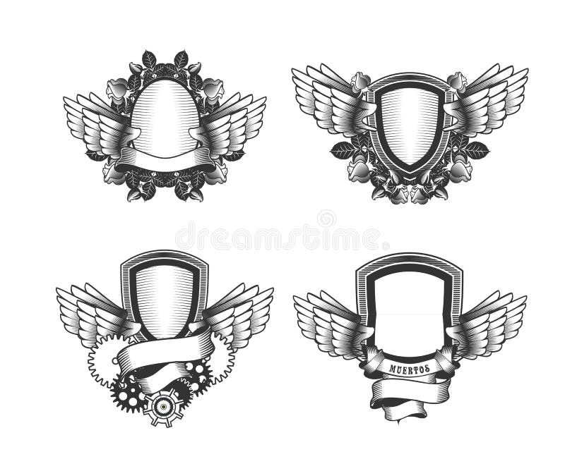 Wings Coat of Arms stock vector. Illustration of branch - 5779156