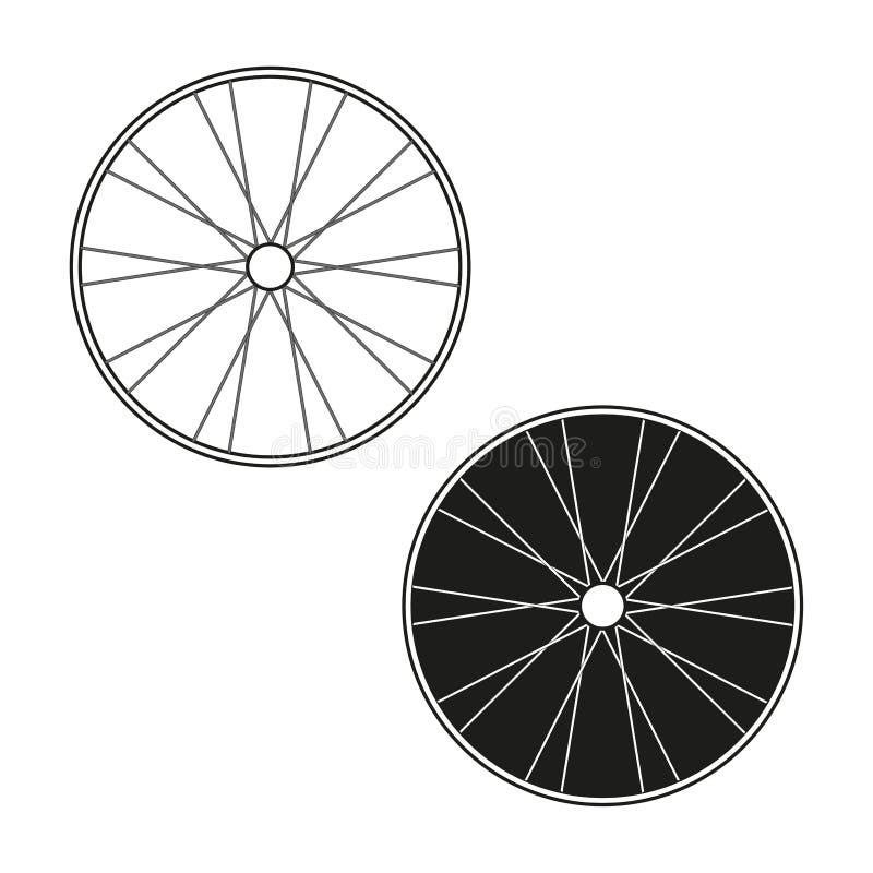 Set with Black White Wheel Spokes. Vector Illustration. Stock Image ...