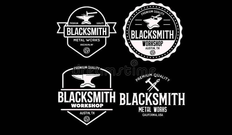 Set of Blacksmith Logo Vector Logo Illustration Template Icon Graphic ...