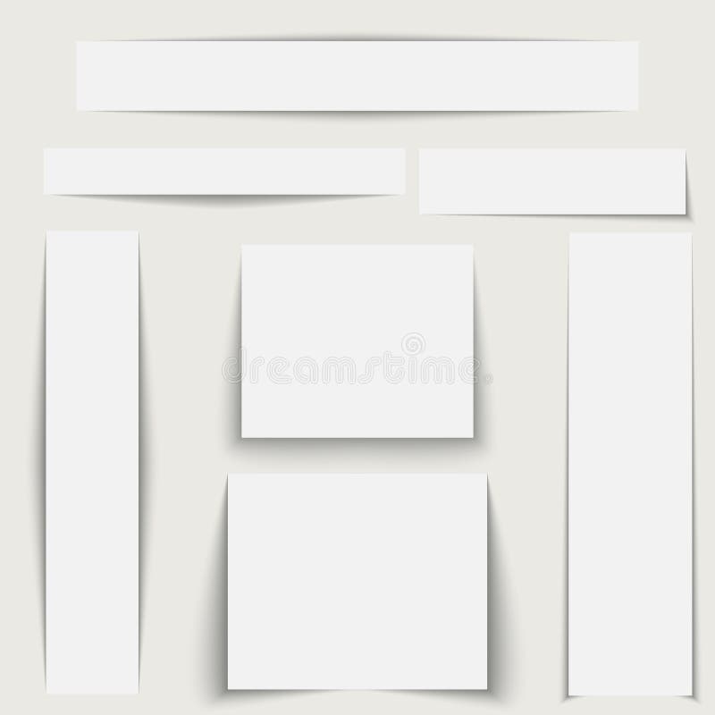 Set of Blank Banners with Shadow. Template for Web Design Stock Vector ...