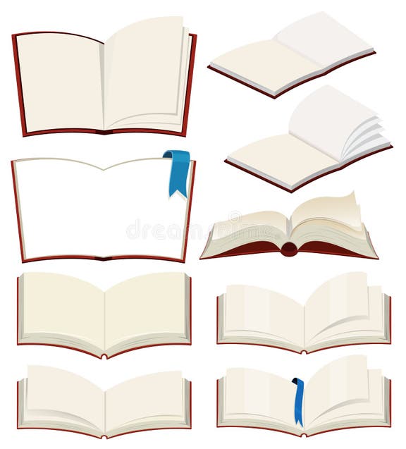 Set of blank book stock vector. Illustration of drawing - 133738610