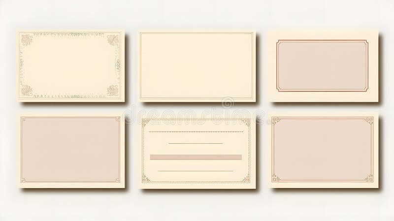 Set of 6 Blank Card Templates in Different Styles Isolated on ...