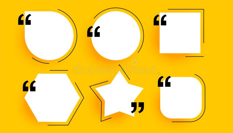 Set of Blank Double Comma Frame Template Design Stock Vector ...