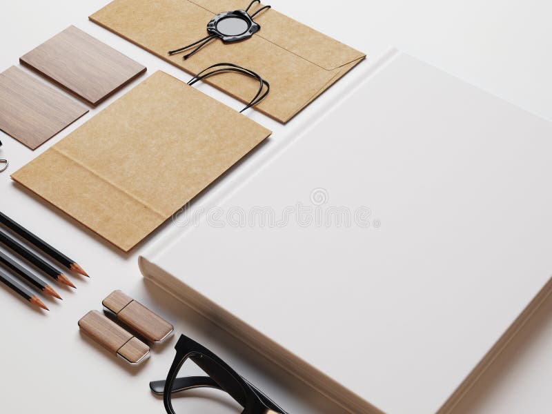 Set of Blank Elements on Paper Background Stock Photo - Image of ...