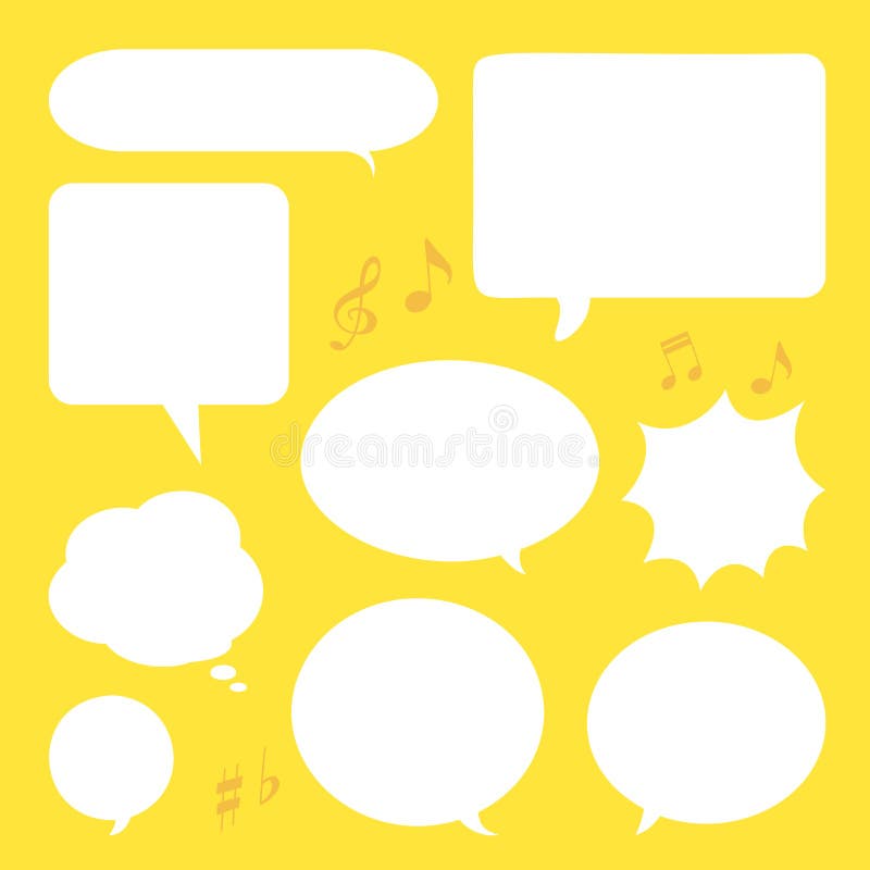 Set of Blank Empty White Speech Bubbles and Dialog Balloons Stock ...