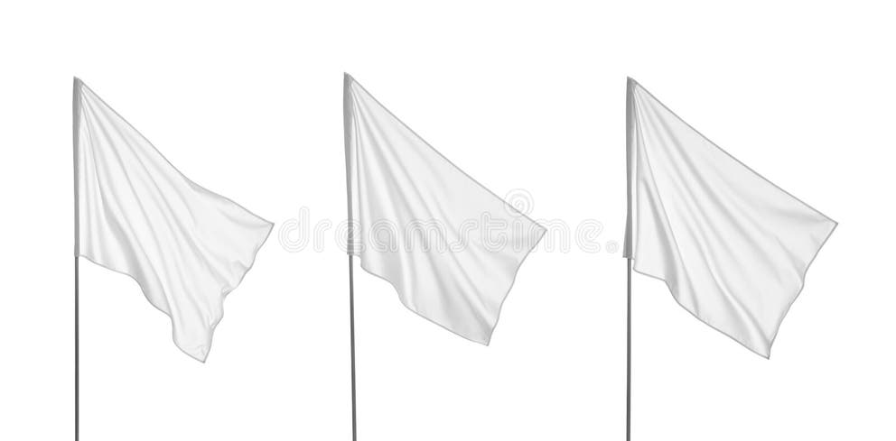 Set with Blank Flags on White Background. Banner Design Stock Photo ...