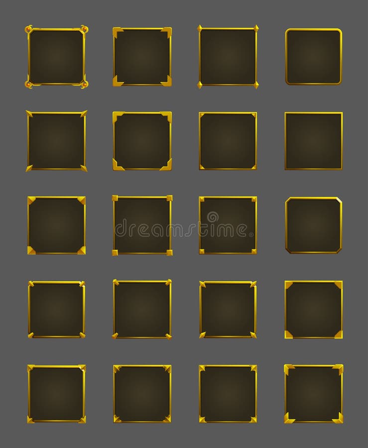 Set of Blank Frame for Icons Games. Stock Vector - Illustration of ...