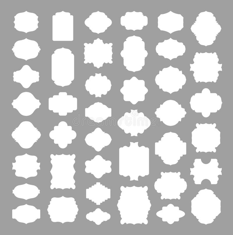 Vector Set of Blank Labels, a Variety of Colors and Shapes with Borders ...