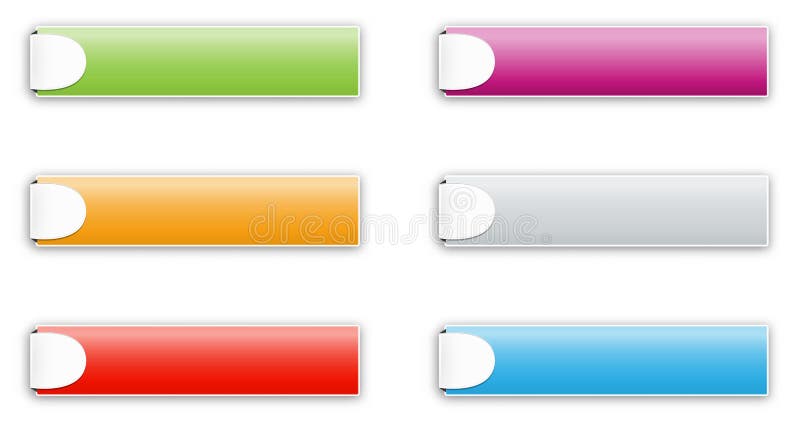 The Set of Blank Glossy Buttons Stock Illustration - Illustration of ...