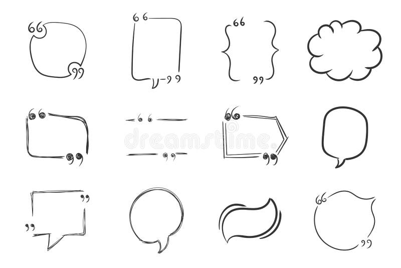 Hand Drawn Speech Bubble Scribble, Quote Doodle Stock Vector ...