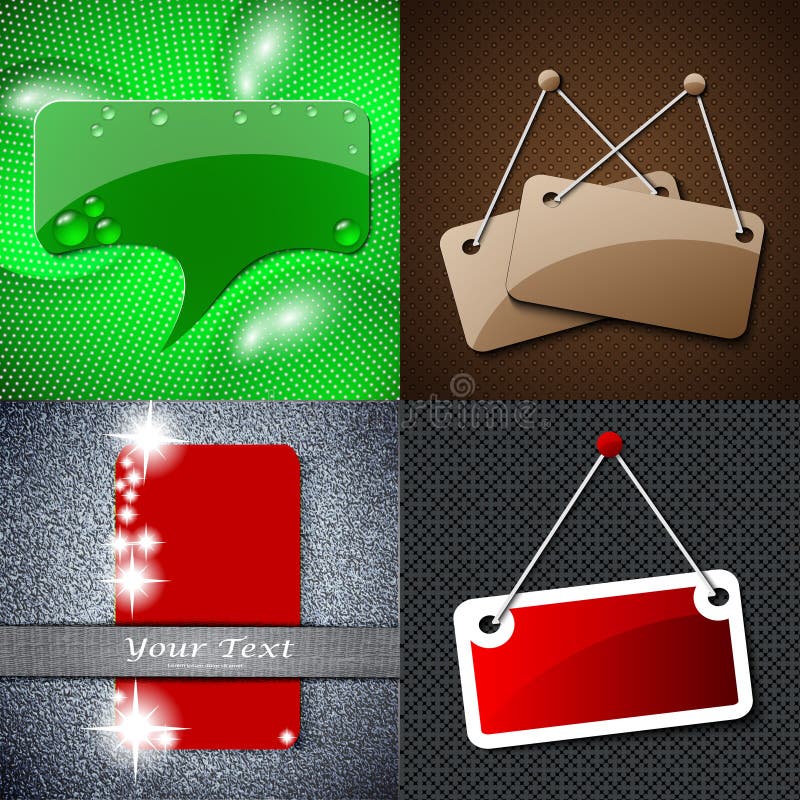Set of Blank Hanging Sign for Your Text on an Stock Vector ...