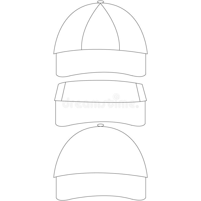 Set of Blank Hat Templates stock vector. Illustration of visor - 13487571
